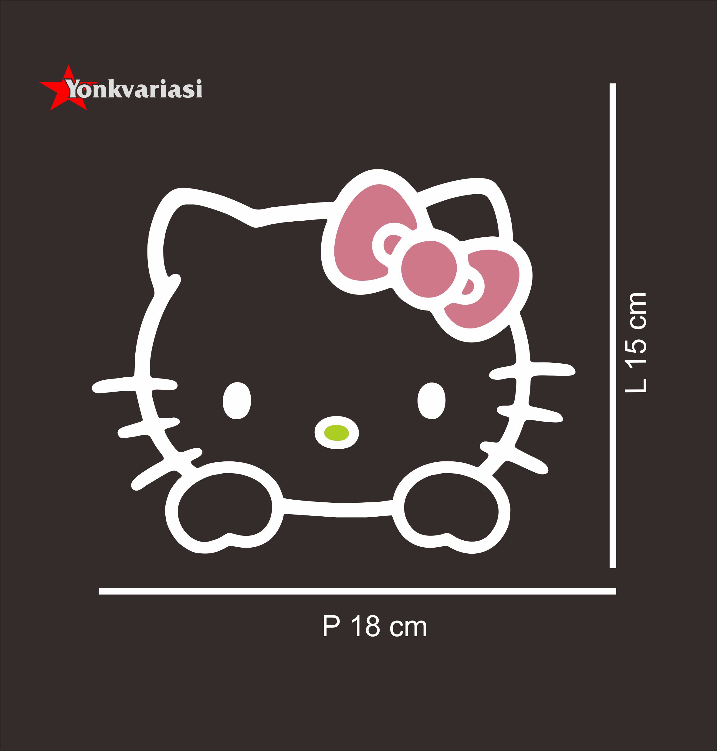 Stiker Cutting Kepala Hello Kitty Buat Mobil Motor.Stiker Kepala Hello ...