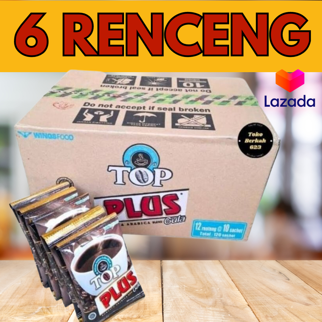 1Dus Kopi Top Plus Gula Karton Isi 12 Renceng X 10 Sachet Total 120 Pcs ...