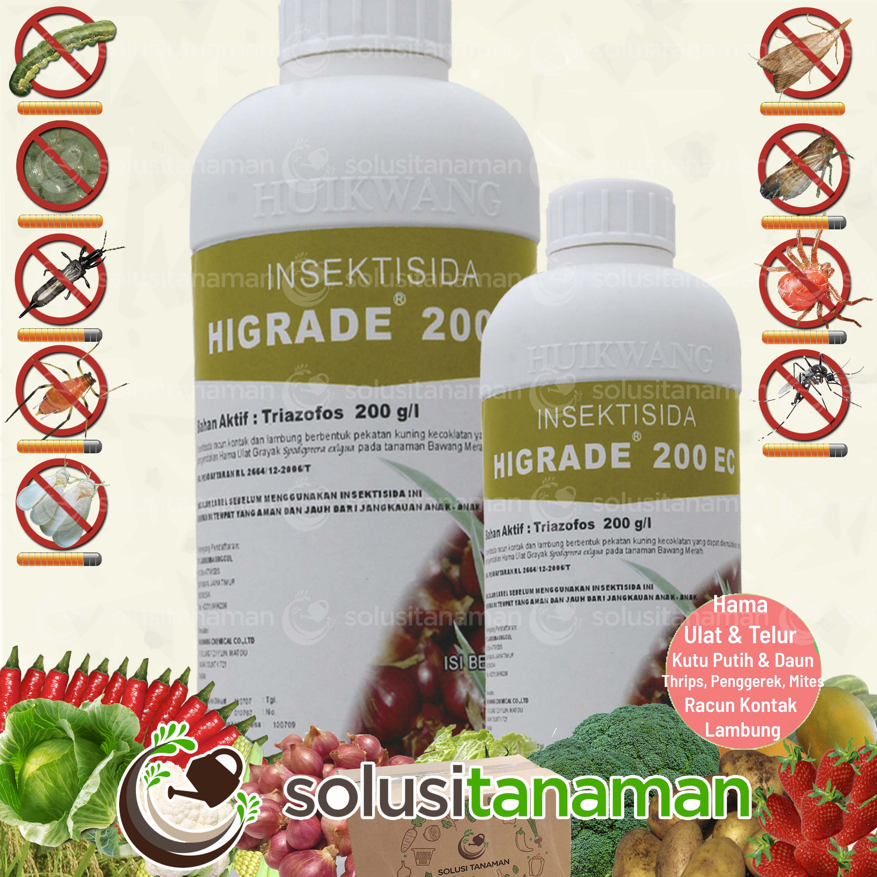 Pestisida Higrade 1Ltr Obat Hama Pembasmi Hama Ulat ,Telur Ulat ...