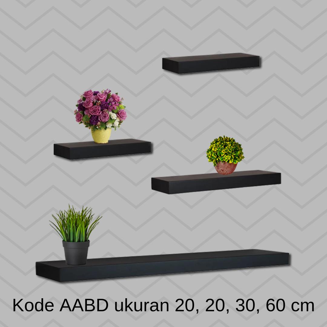 Rak Dinding Minimalis 4 pcs ukuran 20, 20, 30, 60 cm Lebar 12 cm ...