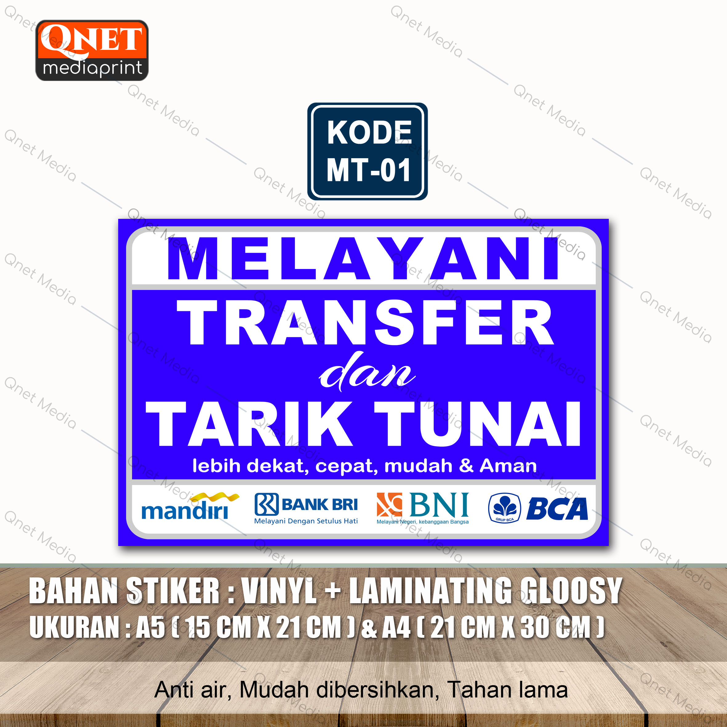STIKER MELAYANI TRANSFER & TARIK TUNAI + LAMINASI GLOSSY | Lazada Indonesia