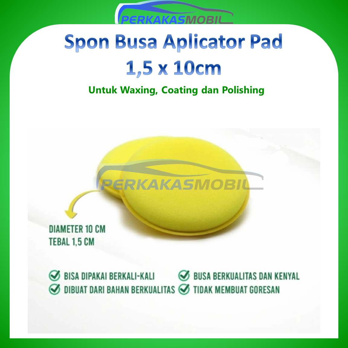 Busa Spon Kuning Bulat untuk Wax Poles Kompon Detailing Mobil Motor 1 ...
