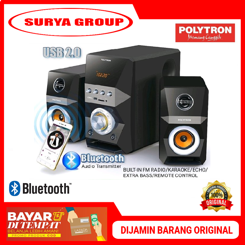 Speaker Aktif Polytron PMA9522 [BLUETOOTH / AUX / USB / KARAOKE / RADIO ...