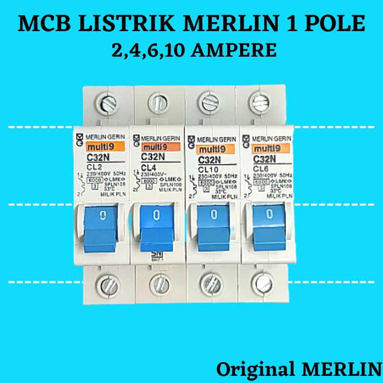 MCB listrik merlin gerin biru pln 2,4,6,10,20,40 amper cl 2 sampai 40 amper | Lazada Indonesia