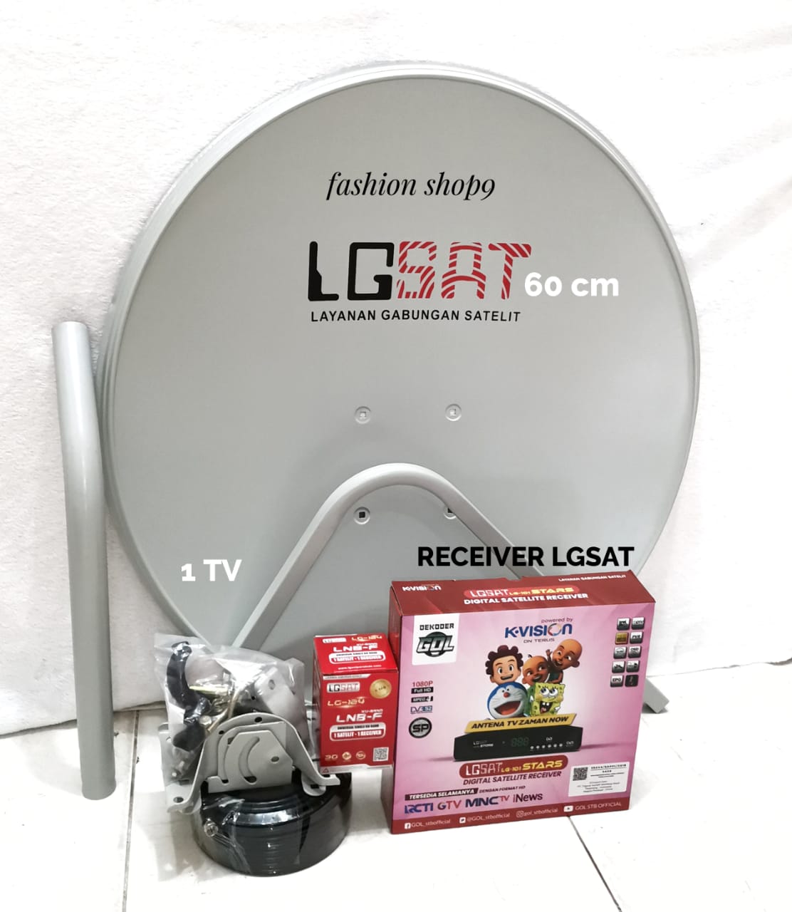 Parabola Mini Full Set 60 cm Lgsat Abu Paket Receiver Lgsat - Parabola ...