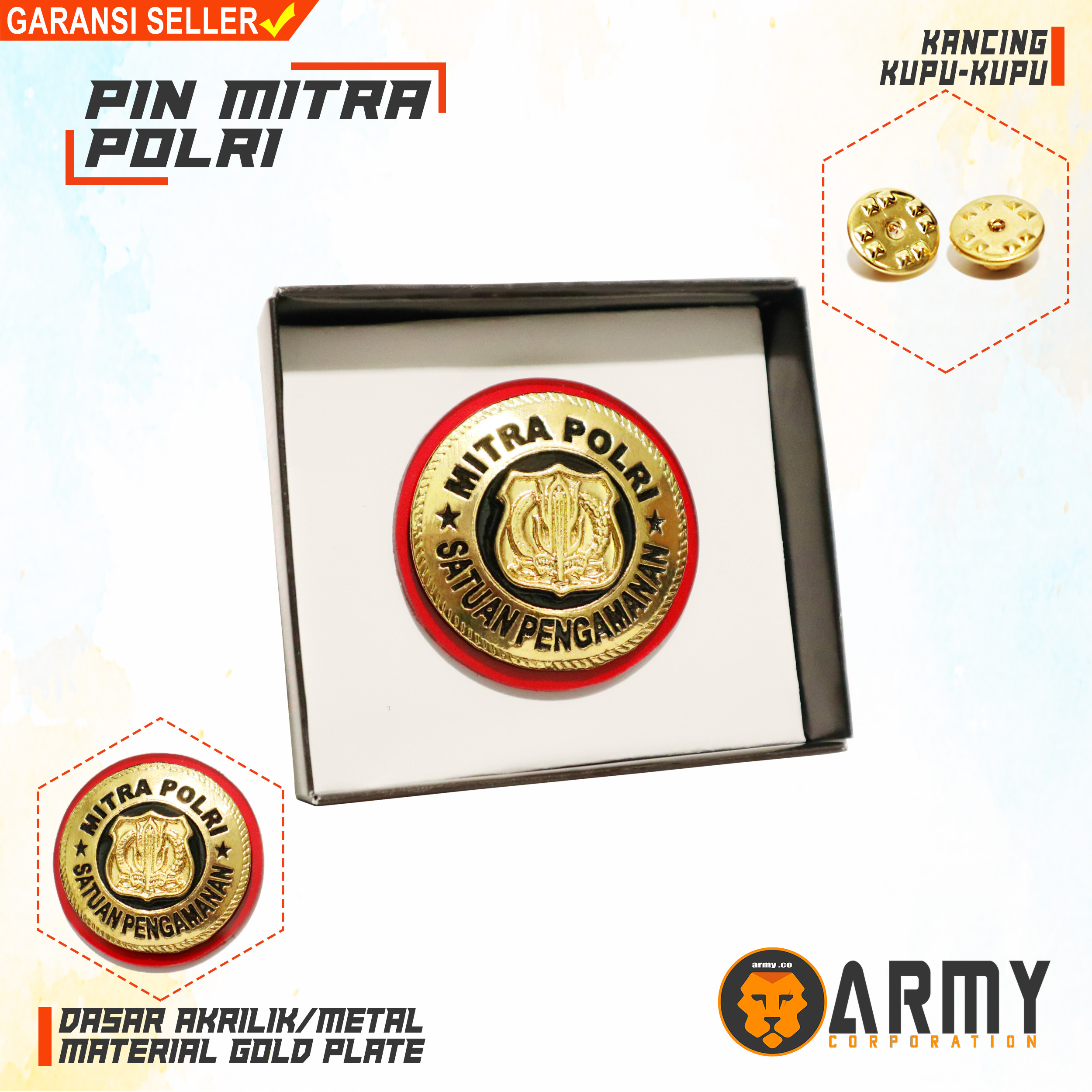 Pin Mitra Polri Motif Akrilik | Lazada Indonesia