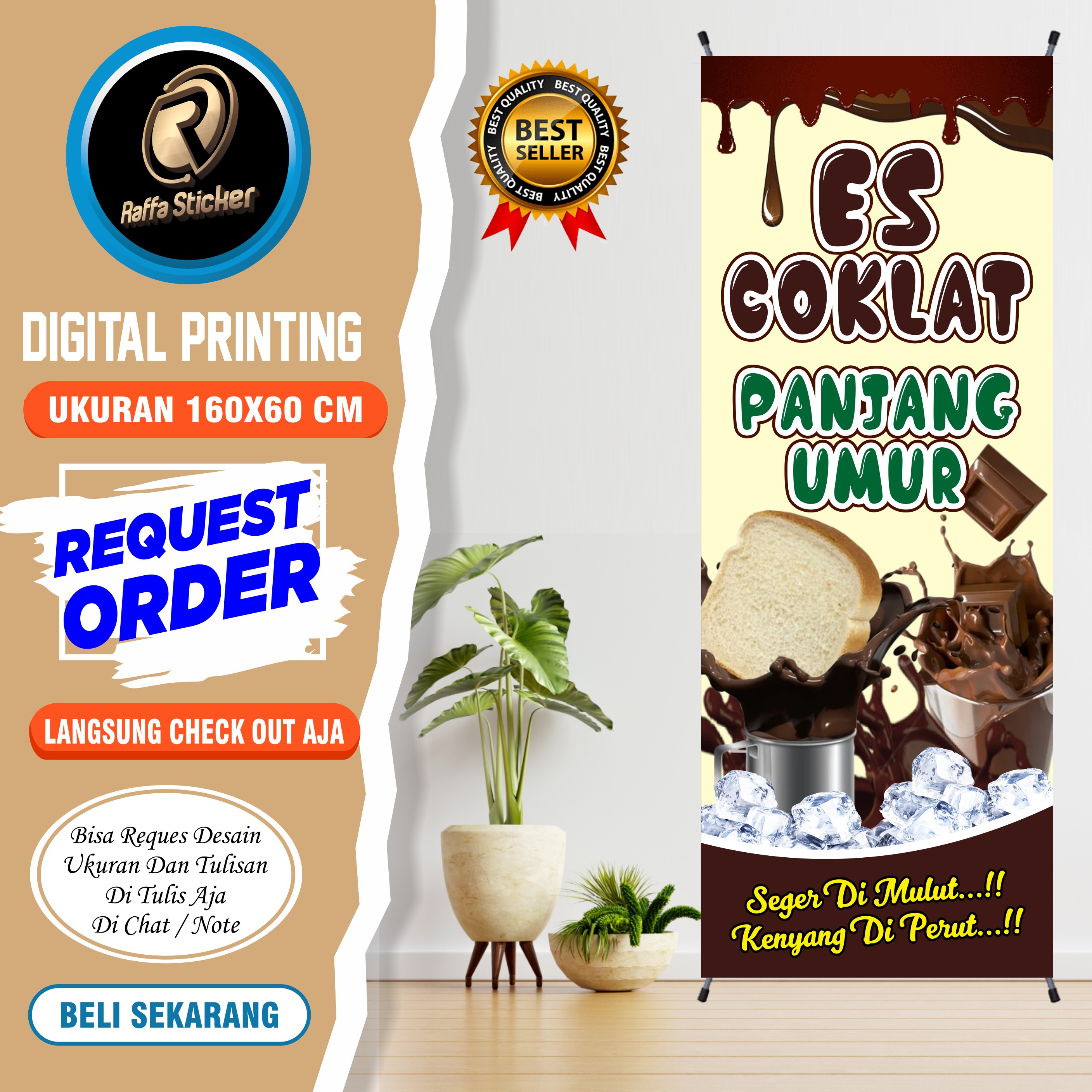 Spanduk Banner Backdrop Es Coklat Spanduk Es Coklat Banner Es Coklat ...