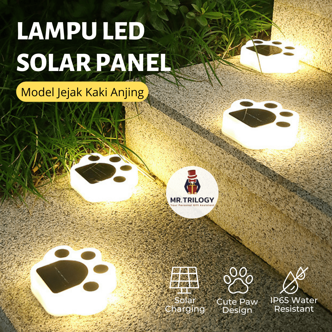 Lampu Taman LED Tenaga Surya Jejak Kaki Anjing Dog Paw Solar Panel ...