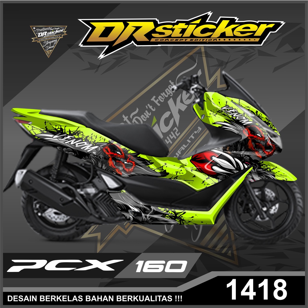 Dekal Sticker PCX 160 Full Body sticker Decal Custom PCX Desain Venom ...