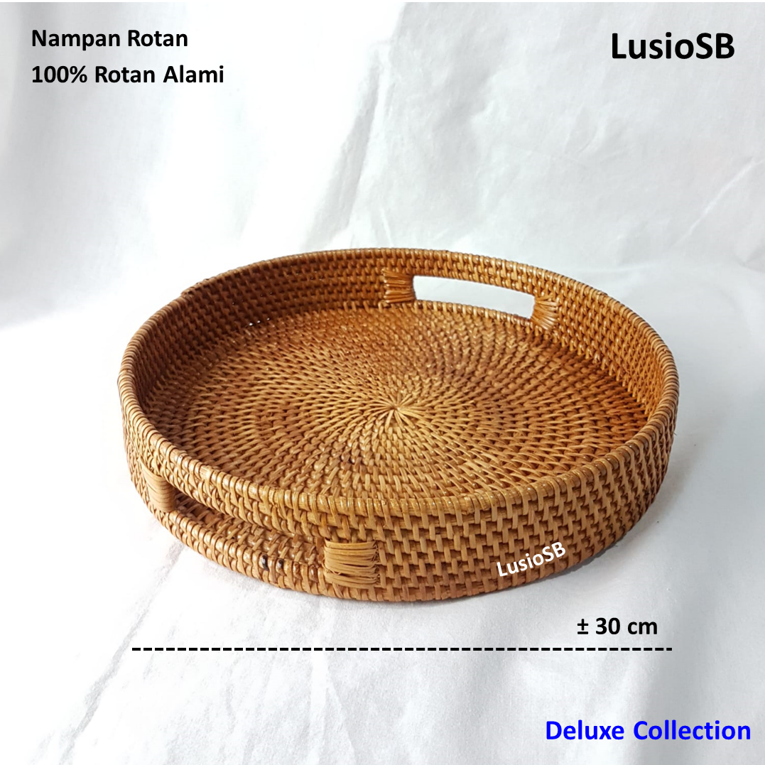 Nampan Rotan Bulat LusioSB Baki Rotan Rattan Tray Nampan Saji | Lazada ...