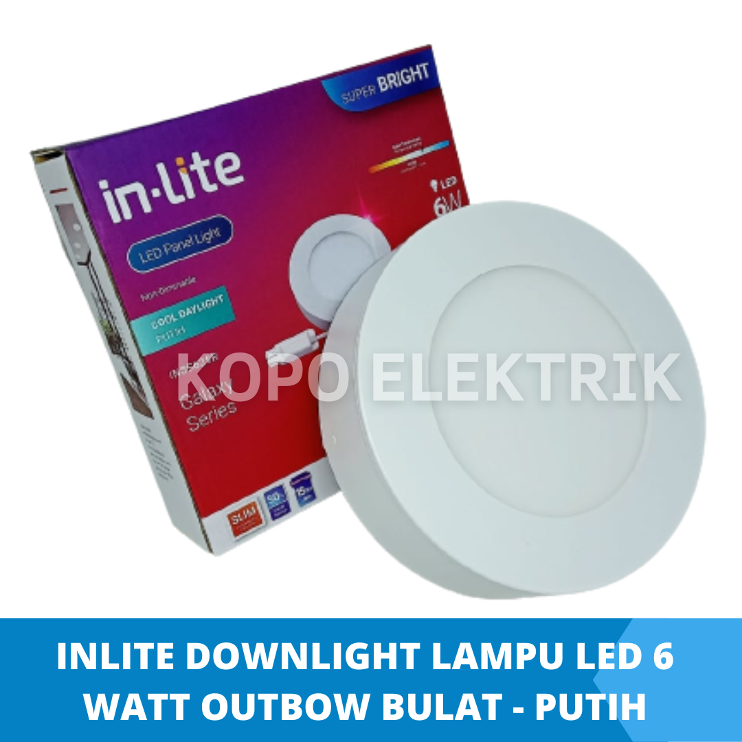(BERGARANSI 1 TAHUN) INLITE Downlight Led Panel Bulat Outbow 6 Watt 6w ...