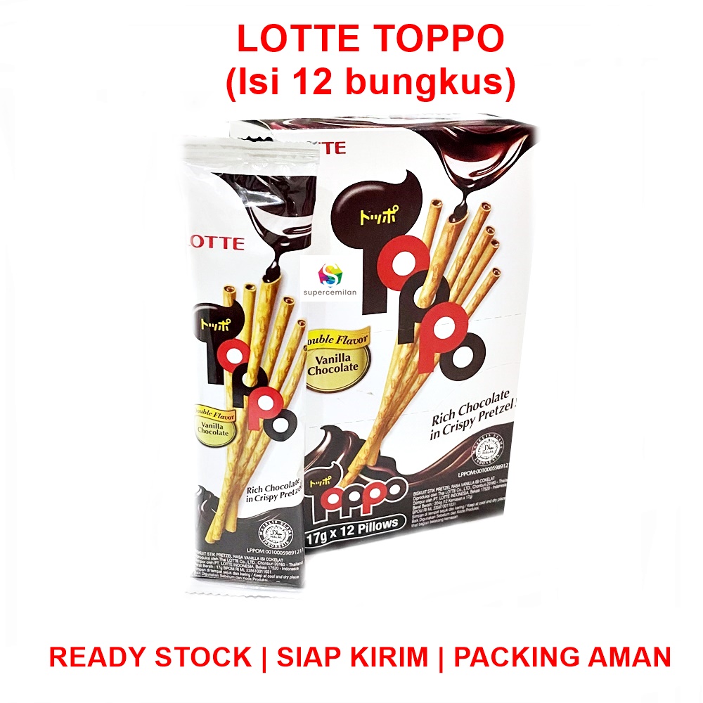 Lotte TOPPO Biskuit Vanilla Chocolate Pretzel Stick (isi 12 bungkus) | Lazada Indonesia