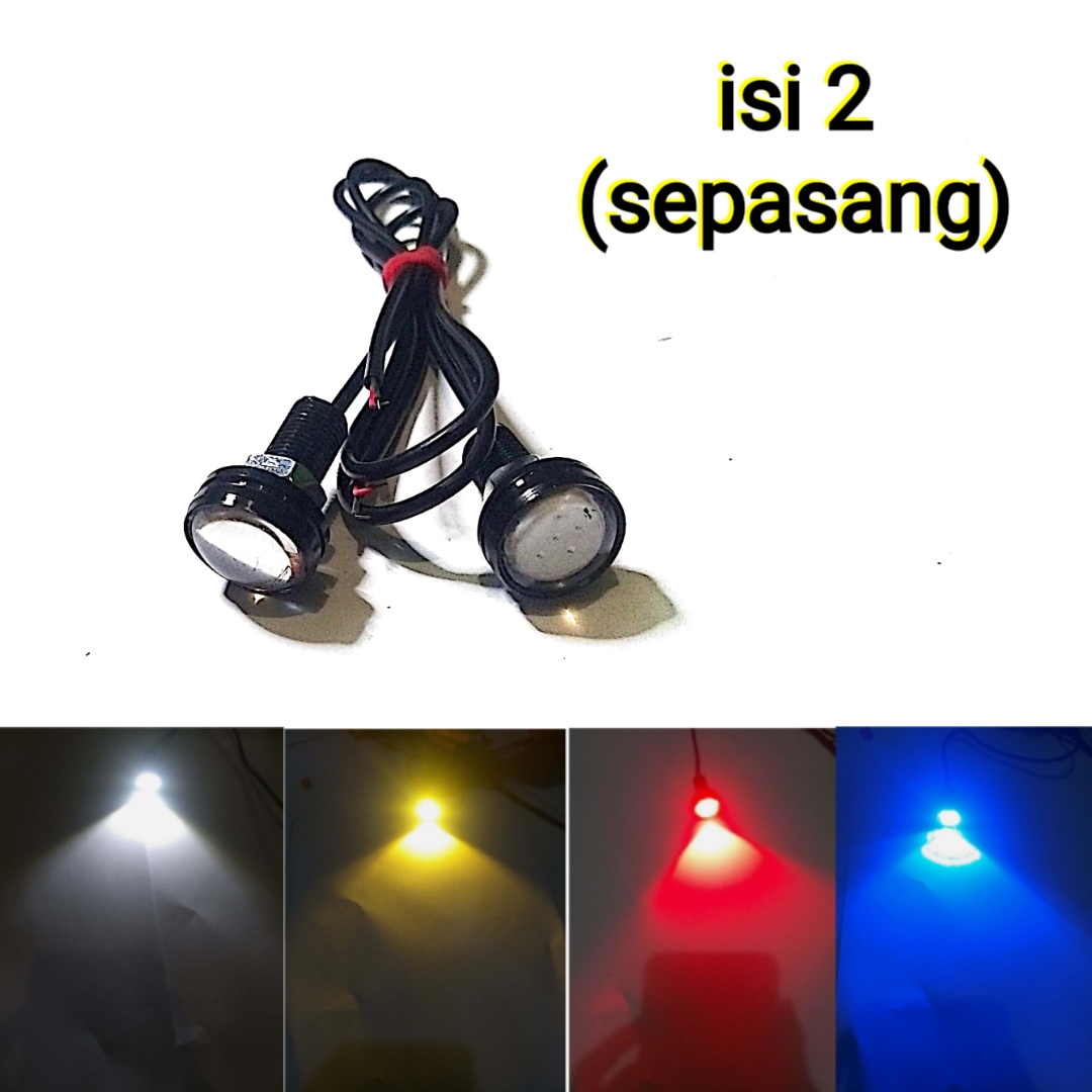 isi 2 pcs DRL LED MATA ELANG EAGLE EYE 12V 23 MM LAMPU DEKORASI MOBIL ...