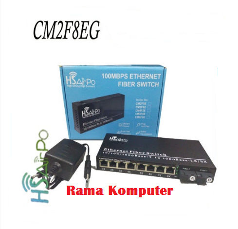 HS AIRPO CM2F8EG MEDIA CONVERTER 2 FIBER 8 ETHERNET 10/100/1000 20KM | Lazada Indonesia