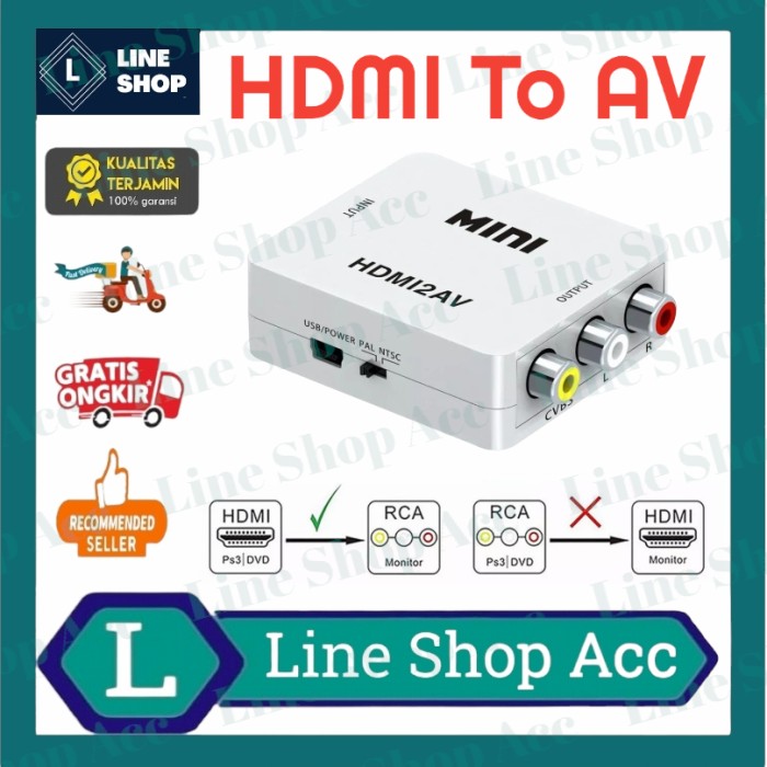 Converter HDMI To AV RCA / HDMI2AV / Mini HDMI2AV | Lazada Indonesia
