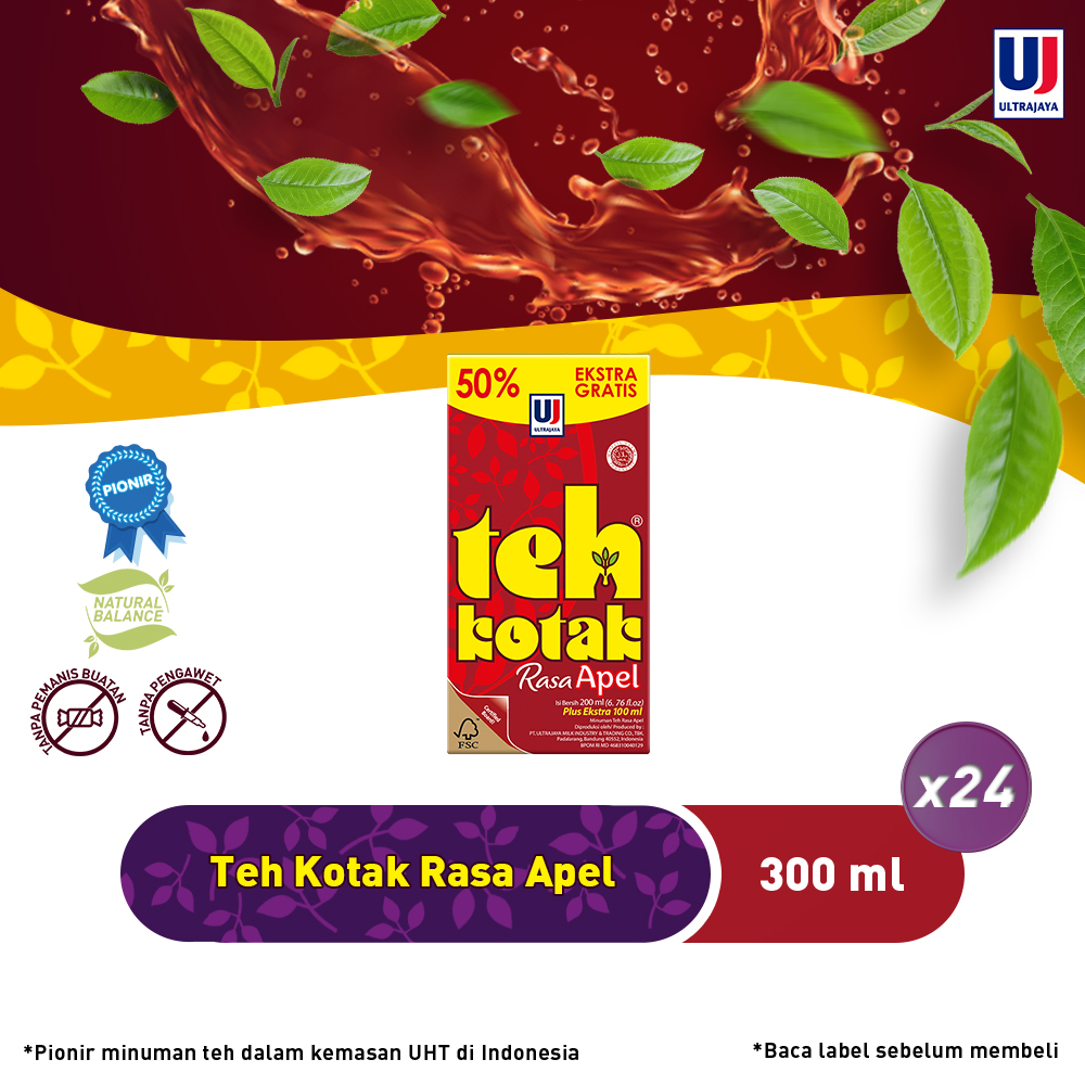 Teh Kotak Rasa Apel 300ml - Karton [24 pcs] | Lazada Indonesia