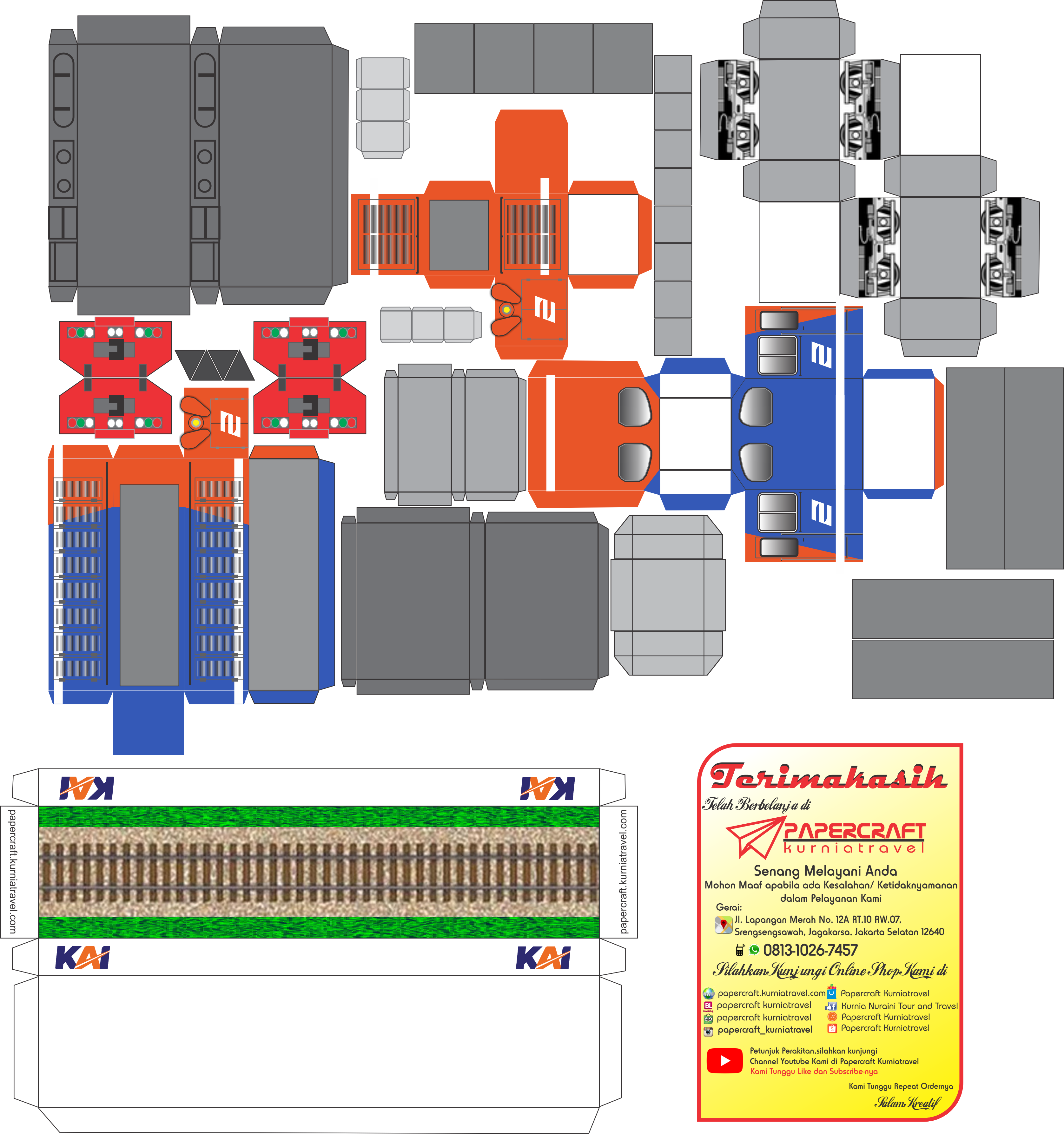 Pola Kertas Papercraft Lokomotif BB 300 Perumka Merah | Lazada Indonesia