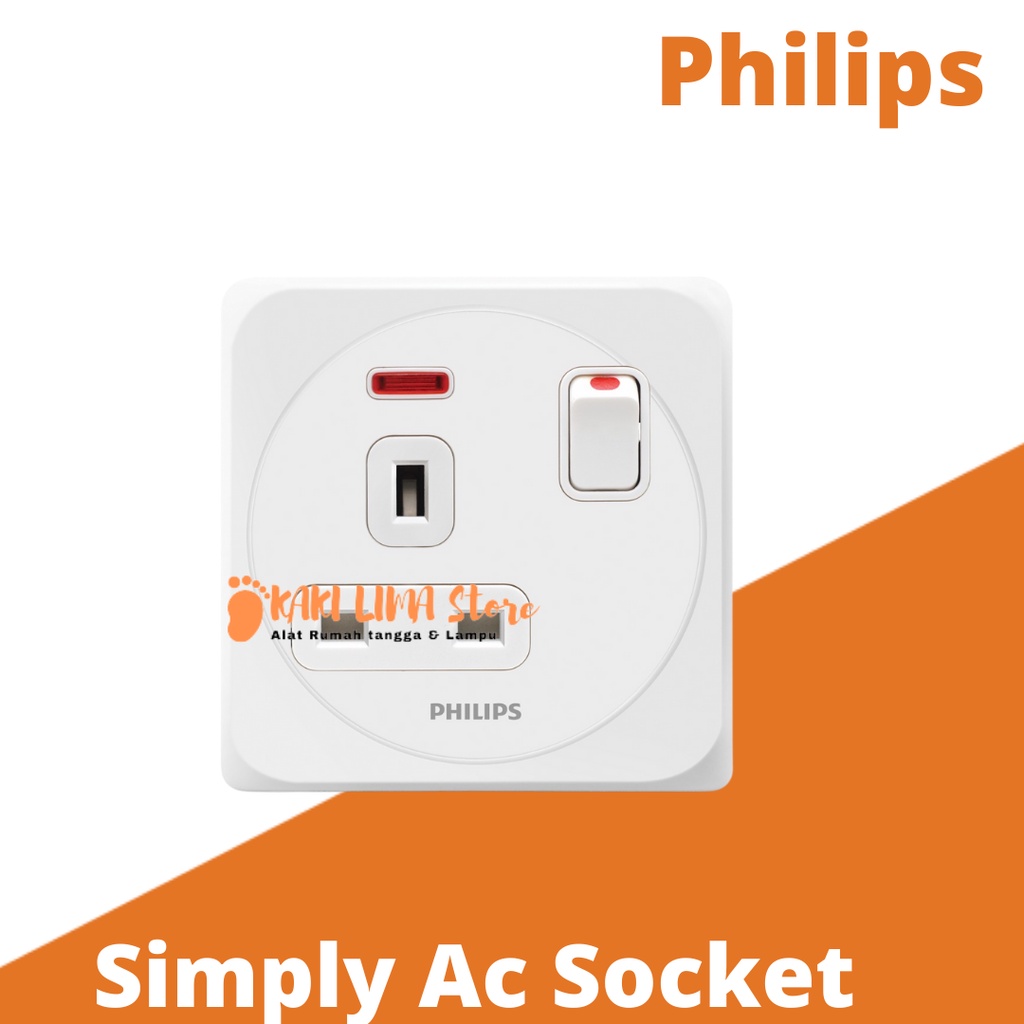 PHILIPS Simply Stop Kontak AC Saklar ON OFF | Lazada Indonesia