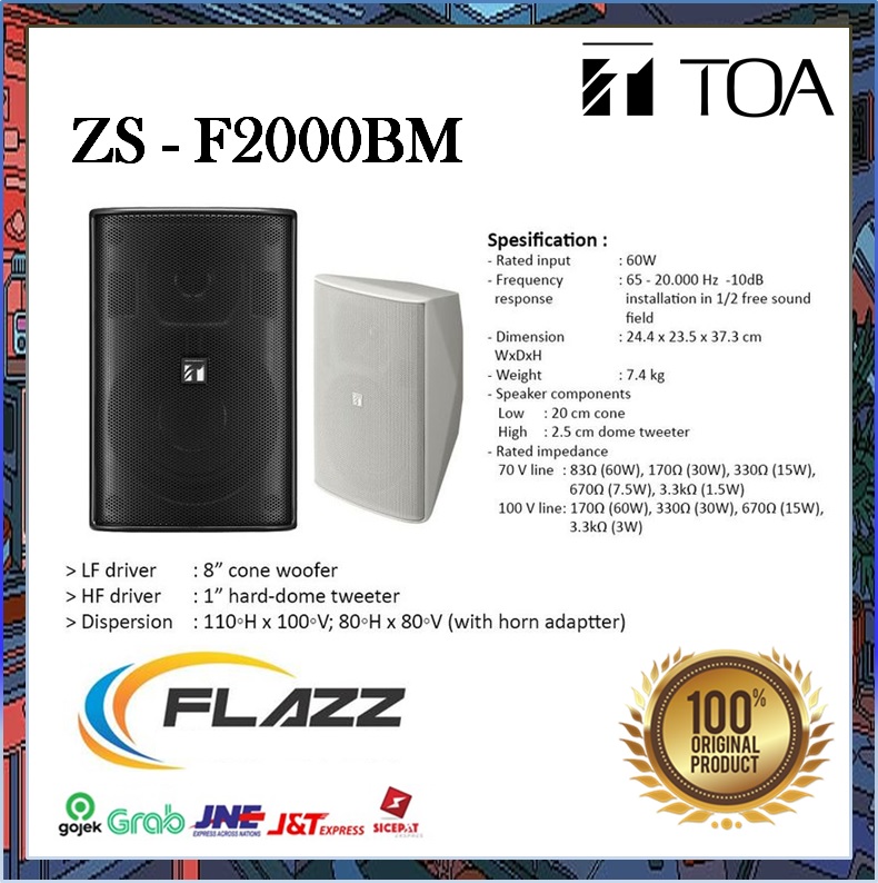 Speaker TOA ZS F2000BM zs-f2000 BM MATCHING TRAVO Original | Lazada Indonesia
