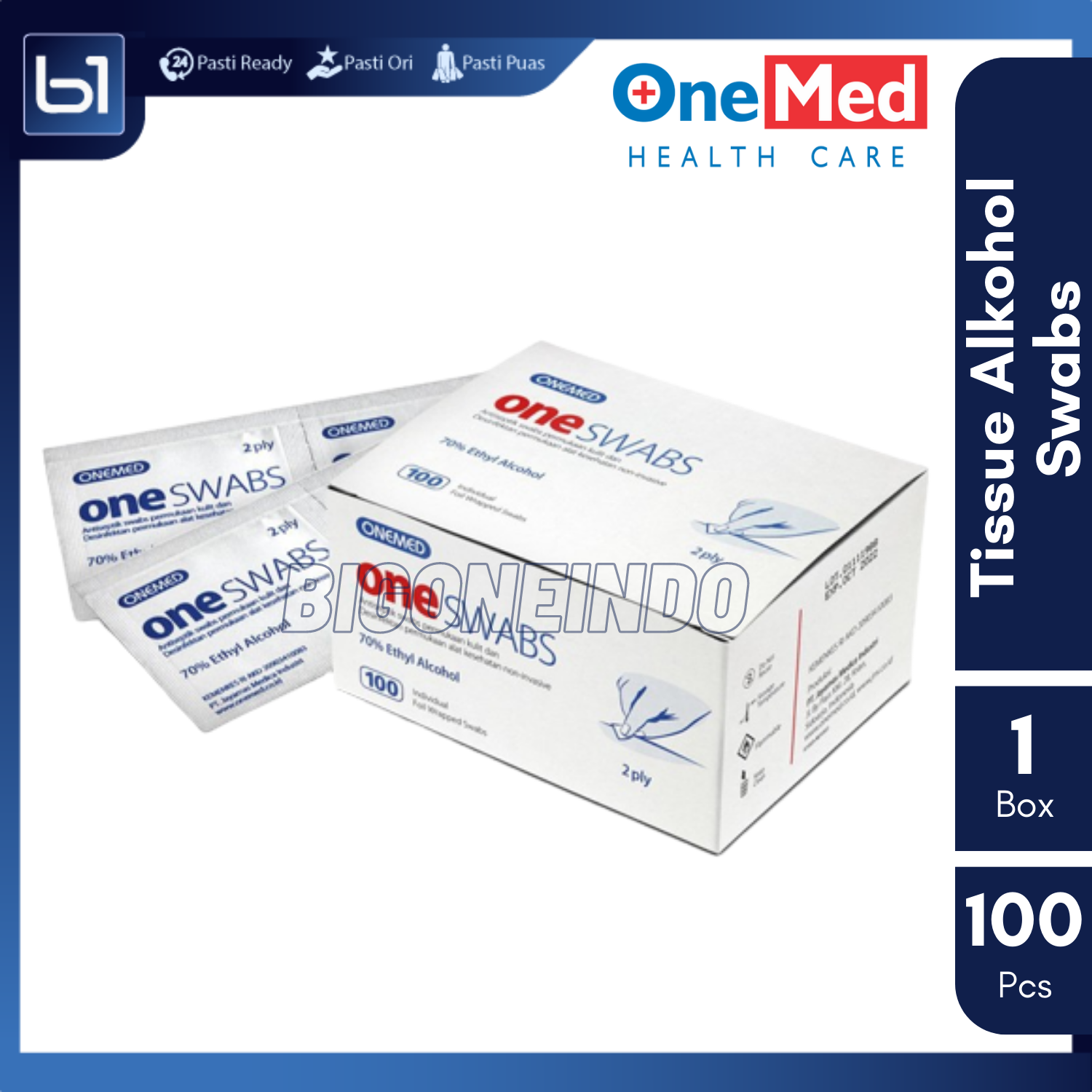 SENSI Alcohol Swab 100pcs, Sensi Tissue Basah Alkohol 70%, Tisu Medis ...
