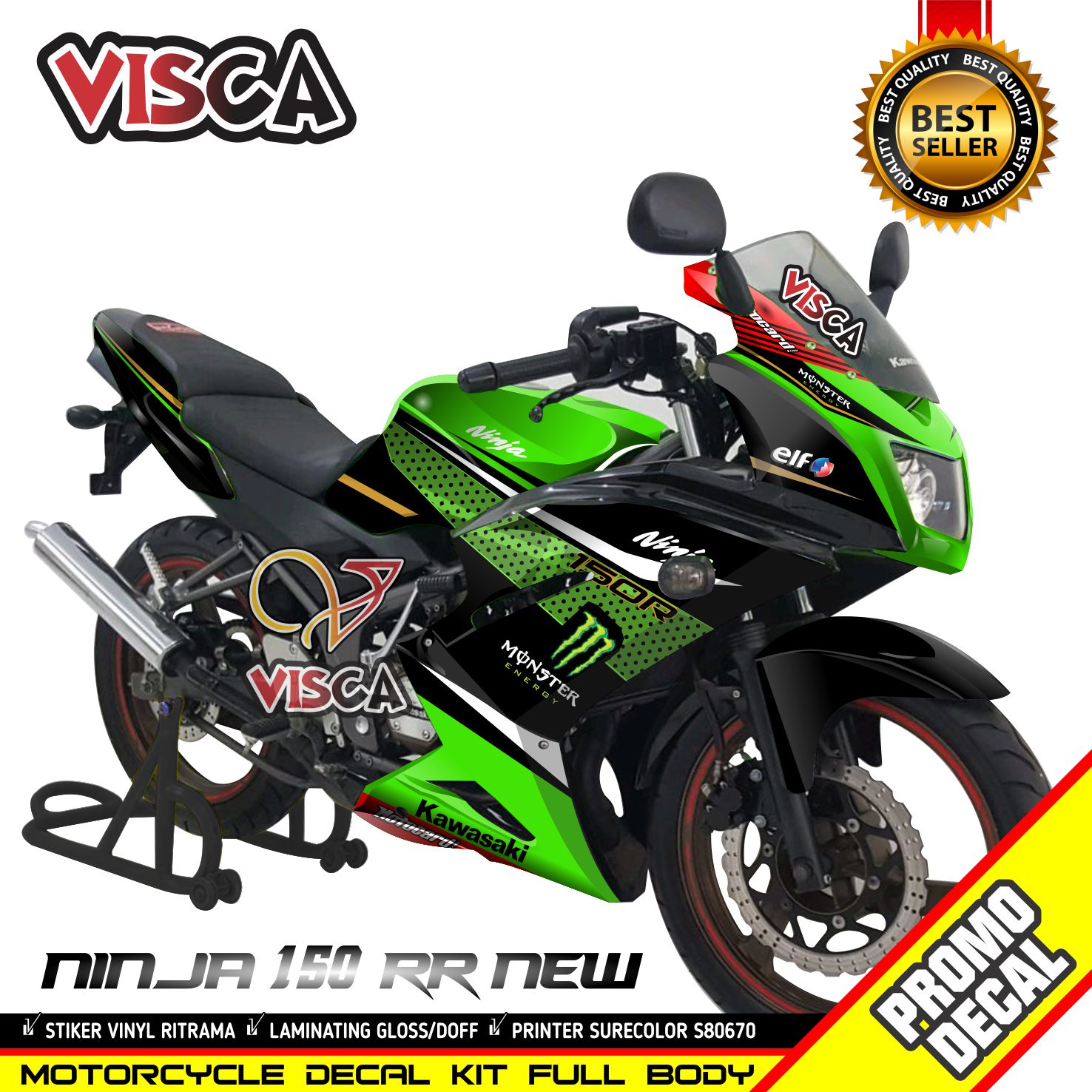 Decal Ninja RR 150 Full Body Stiker Ninja RR 150 Full Body Livery KRT ...