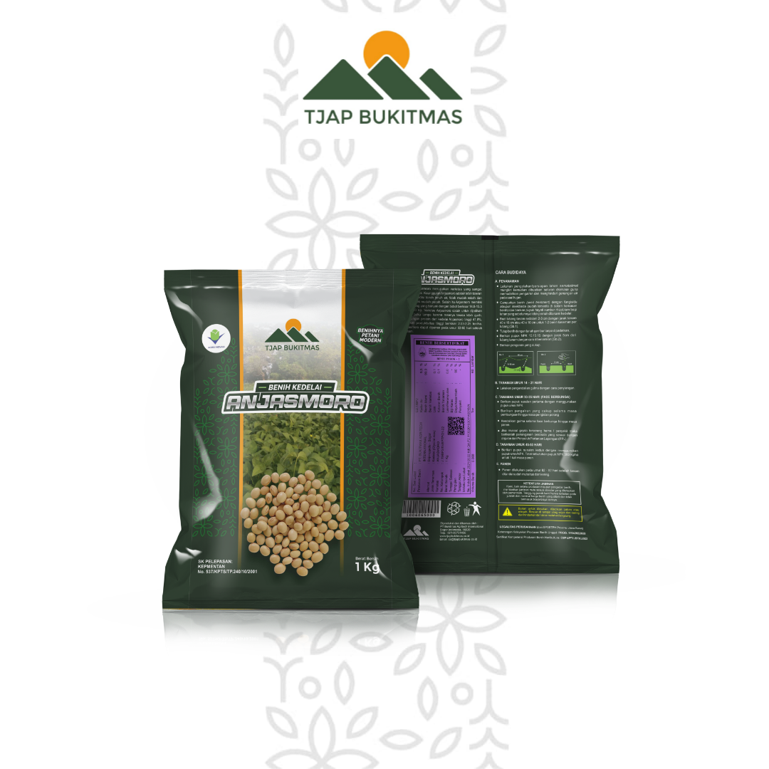 Benih Kacang Kedelai Anjasmoro 1kg Bersertifikat/Berlabel Tjap Bukitmas ...