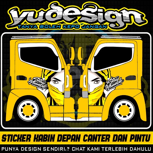 STICKER DECAL PINTU TRUCK CANTER GAMBAR CEWEK STAY HUMBLE | Lazada ...