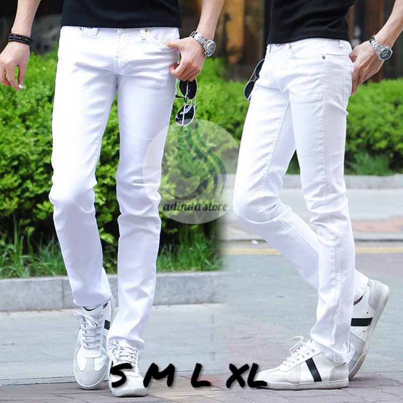 celana jeans skiny putih / celana jeans pria skiny /celana jeanz putih pria /celana jeanz ...