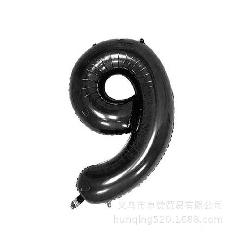 Balon Angka Jumbo 80 Cm HITAM / Balon Foil Angka 80cm / Balon Angka ...