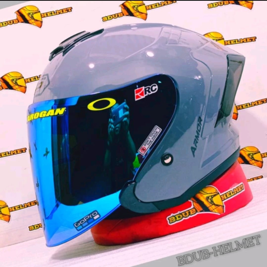 Helm JS Armor Half Face Standard SNI JS Armor Solid Motif Leopard ...