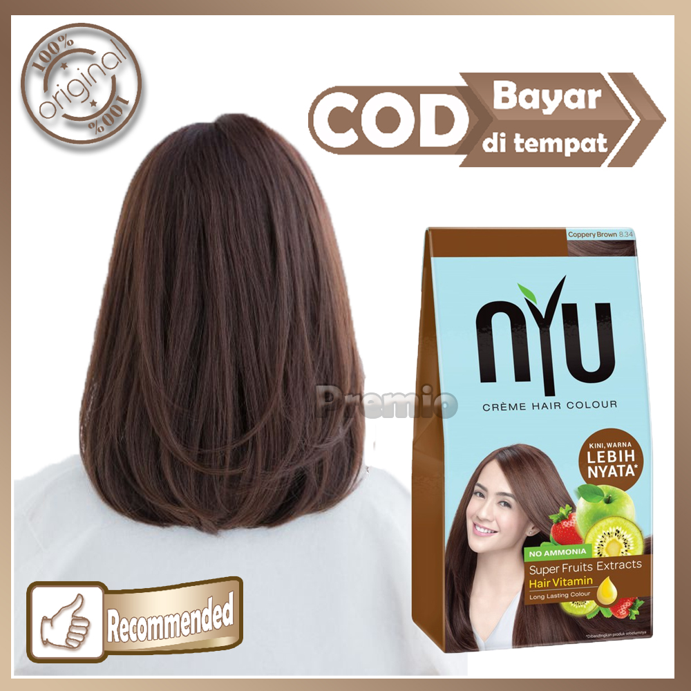 NYU Creme Hair Colour 30ml Kemasan Kotak Coppery Brown Tanpa Amonia ...