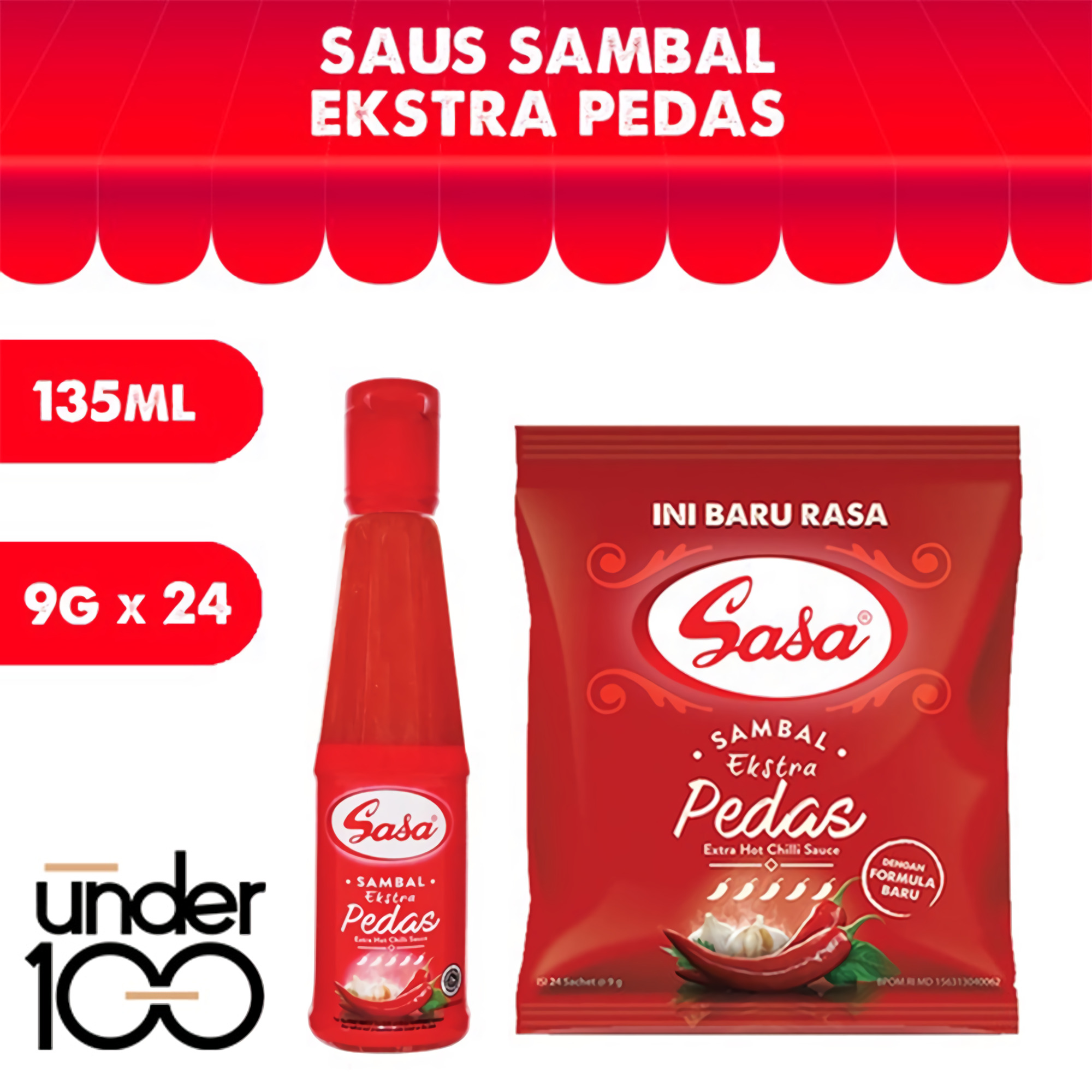 SASA Saos Sambal Asli | Sambal Ekstra Pedas | Saus Tomat Sachet | Botol ...