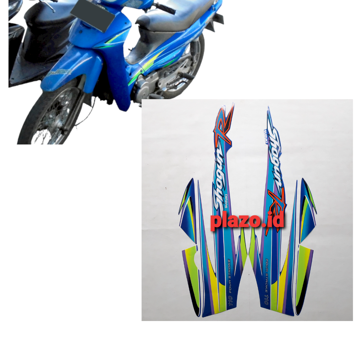 Striping stiker body motor suzuki Shogun 110r 2001 biru | Lazada Indonesia