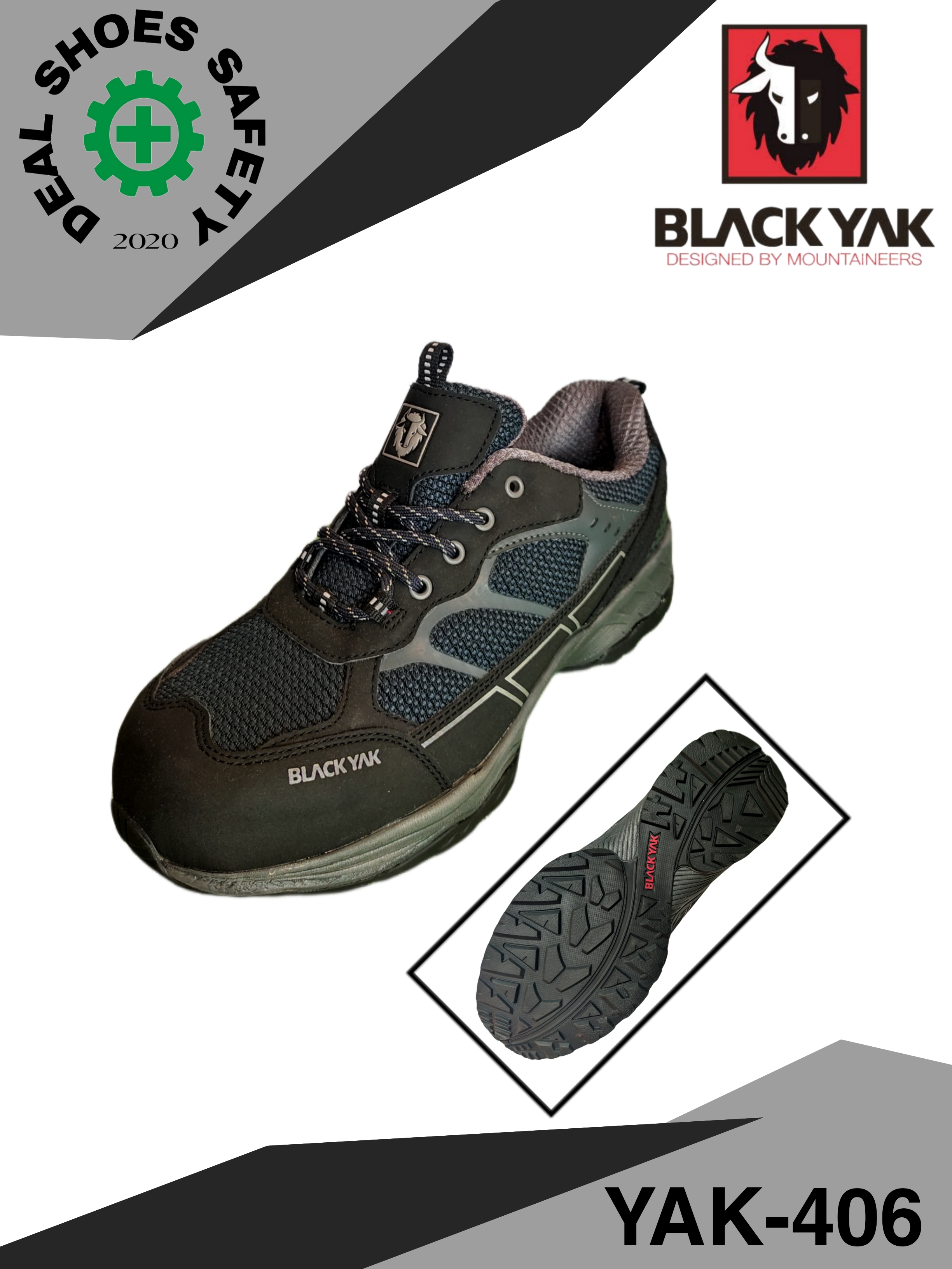 Sepatu Safety Black Yak 406 Sport - Safety Shoes Black Yak 406 Sport ...