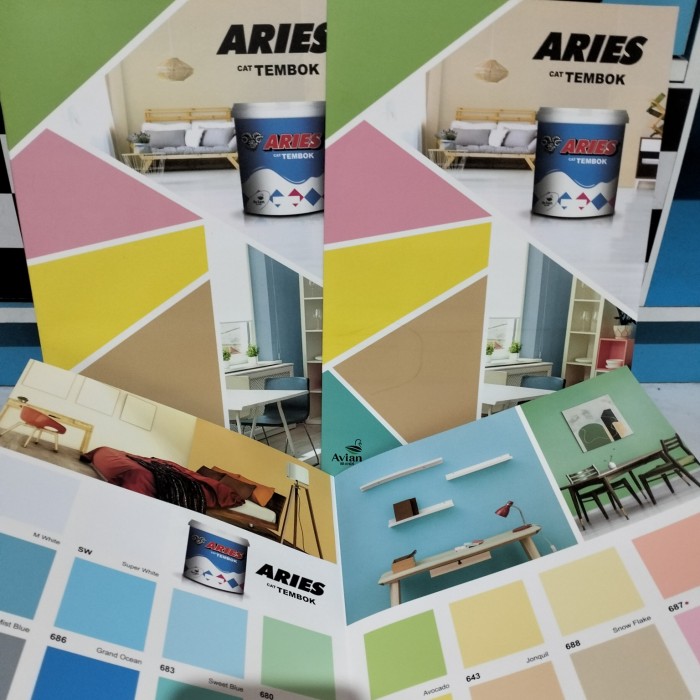 katalog cat tembok aries,catalog cat aries,kartu warna cat aries ...
