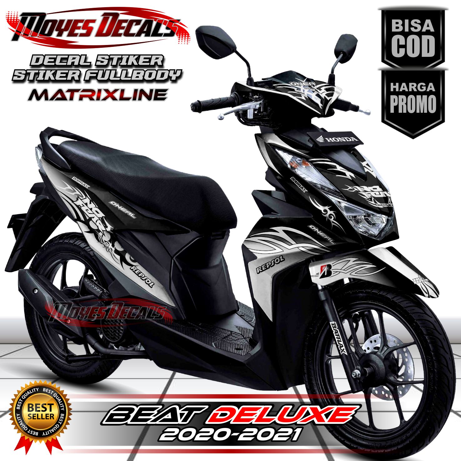 Stiker Decal Beat Deluxe 2020 // Decal New Beat Deluxe 2021 Warna Merah ...