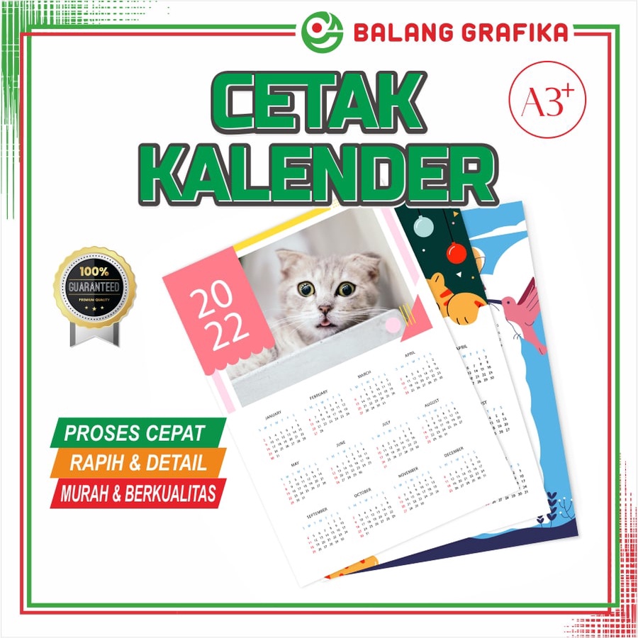 Cetak Kalender Custom Kelender Dinding Sekolah Kantor Perusahaan Kampus ...