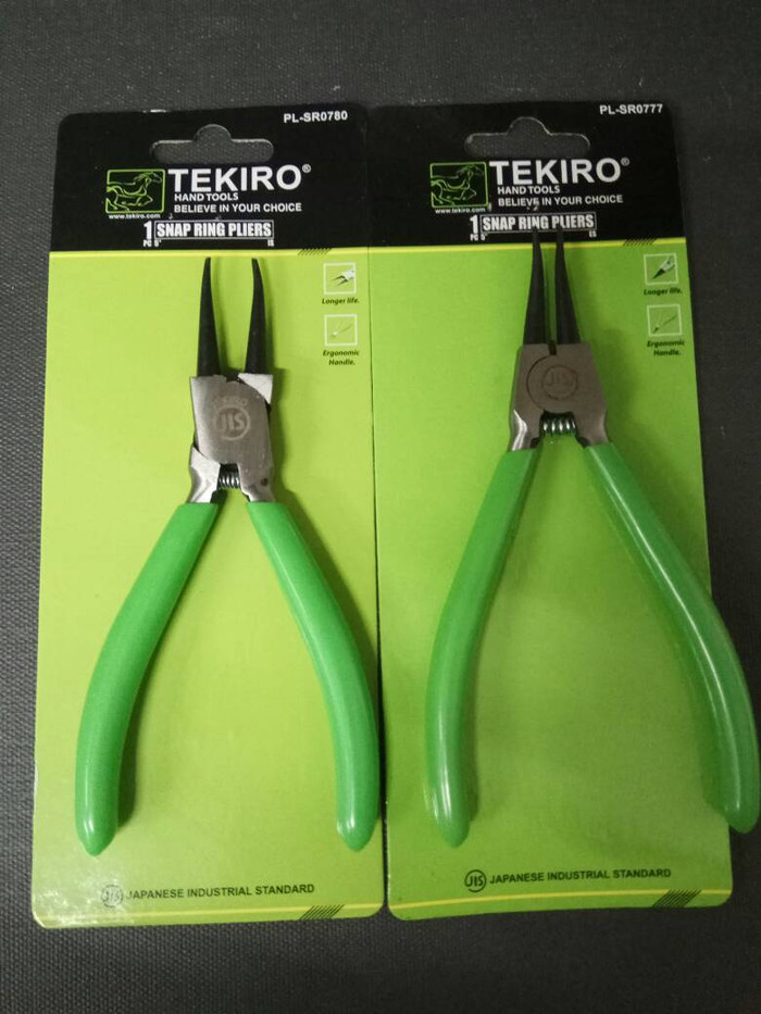 Tekiro tang snap ring lurus buka tutup 5" set 2 pcs alat bengkel tang ...