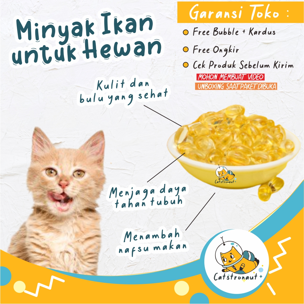 Minyak Ikan Hewan Pelebat Bulu Kucing / Fish Oil Kucing Anjing Vitamin ...