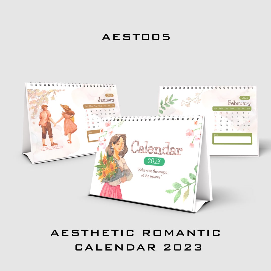 KALENDER 2023 MEJA DUDUK AESTHETIC ROMANTIC | Lazada Indonesia