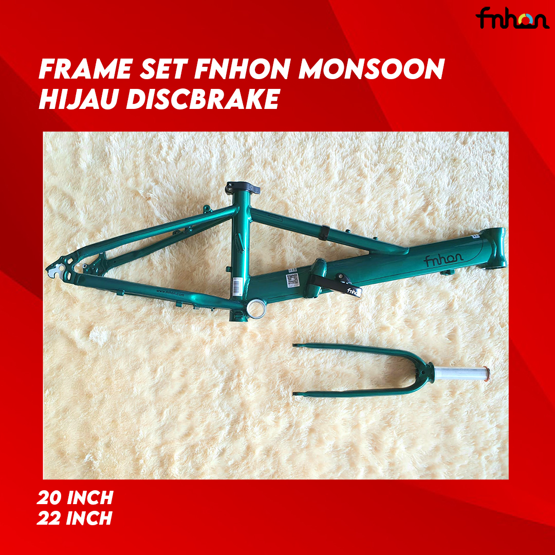 FRAME SET FNHON MONSOON 20 inch HIJAU GREEN DISCBRAKE ALUMUNIUM Frame ...