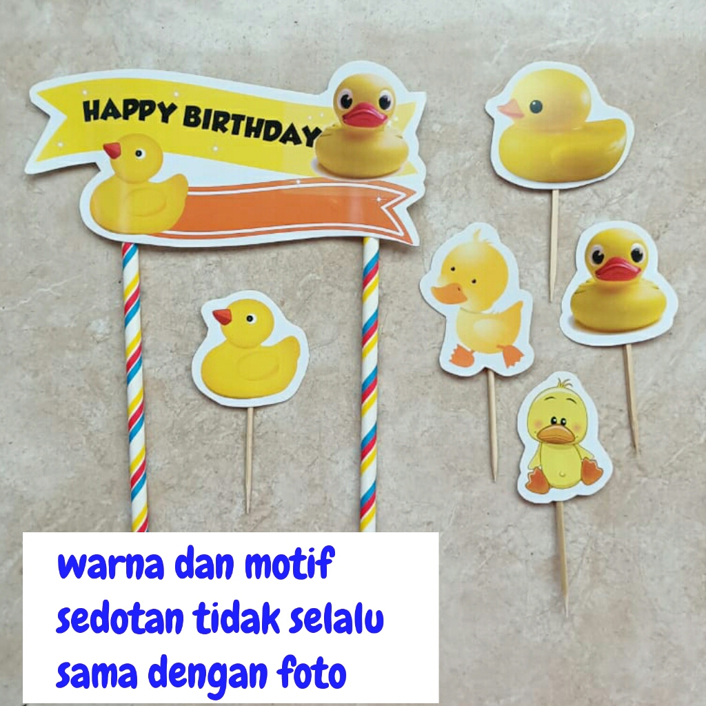 topper toper hiasan kue cake ulang tahun happy birthday karakter bebek ...