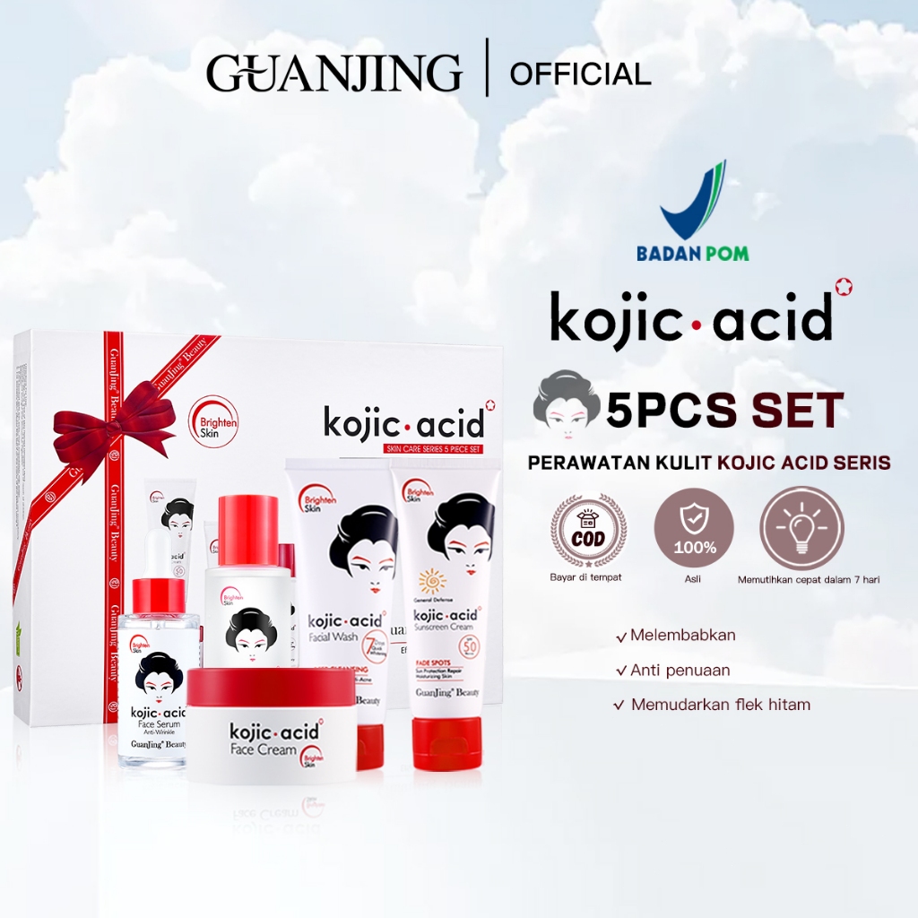 【Giftbox】Kojic Acid Set 5in1 Guanjing Gift Paket Skincare Paket ...