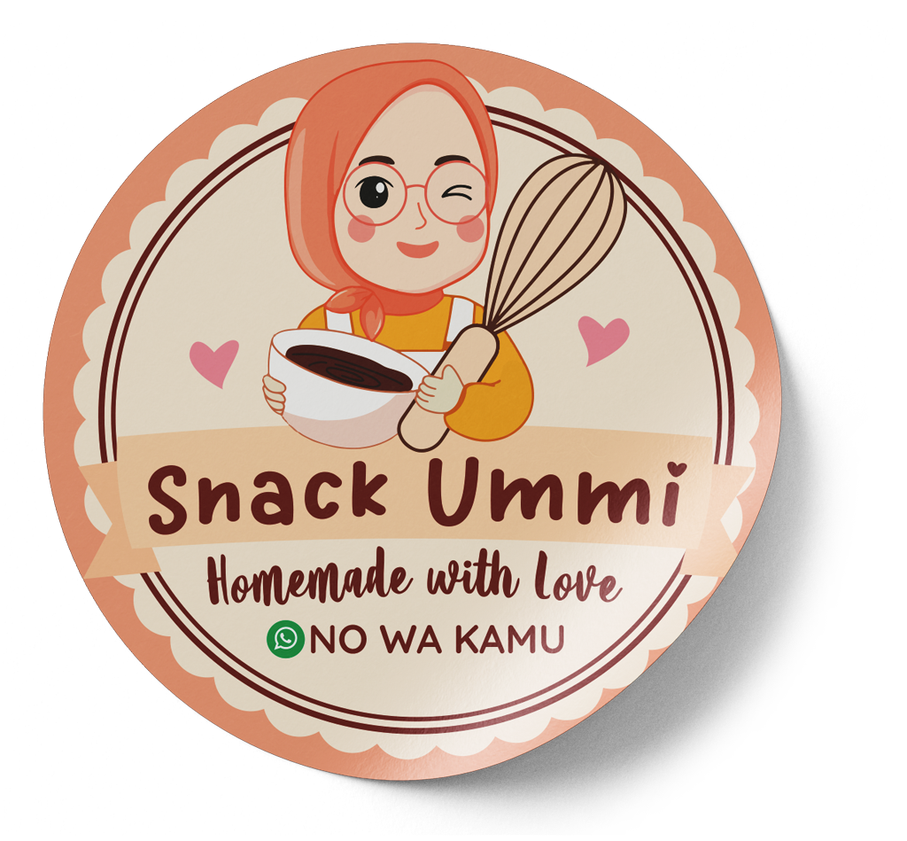 Stiker Label Makanan 200 pcs Ukuran 5CM Bisa Custom Logo Stiker Usaha ...