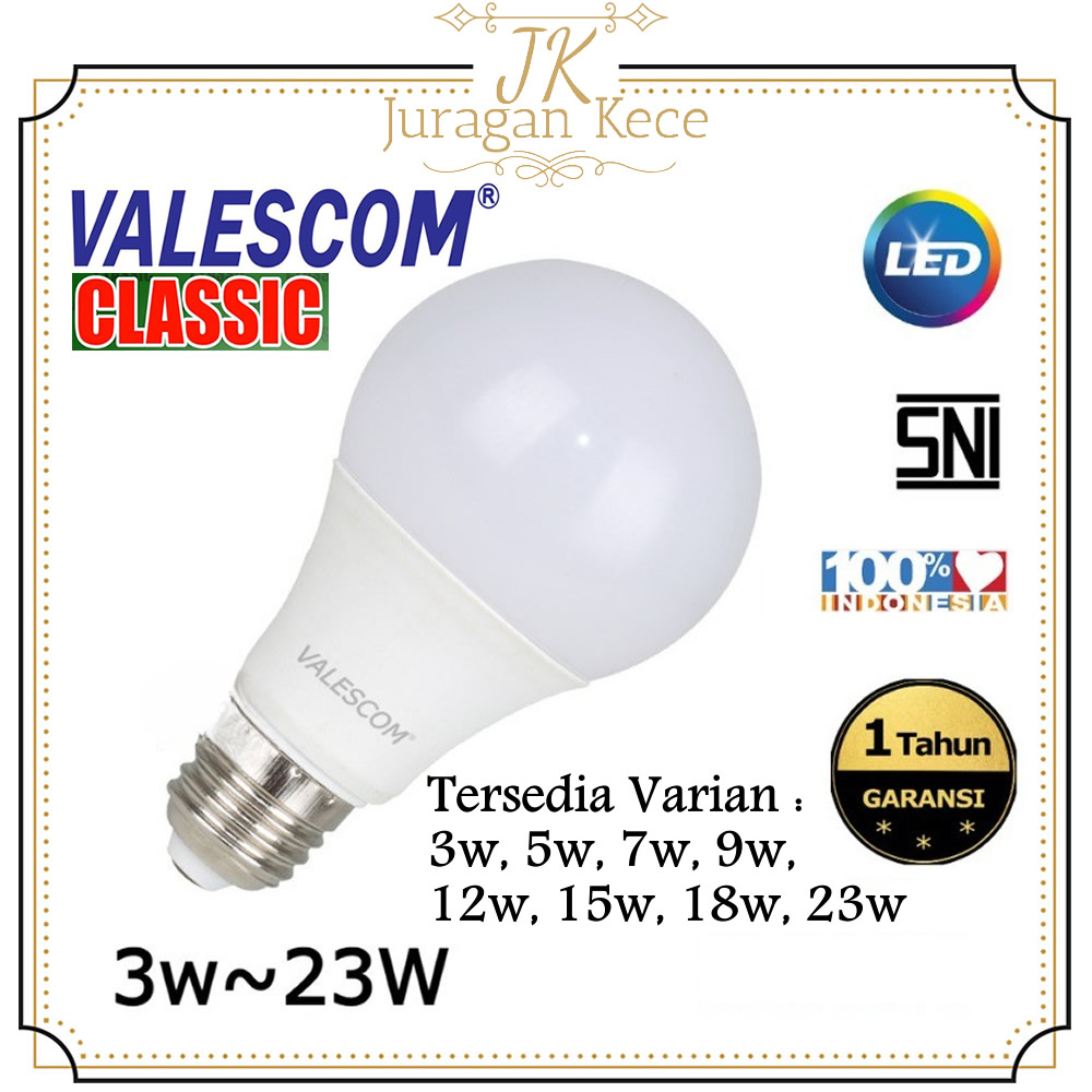 JUKE Lampu LED Bulb Rumah Kantor Valescom Bohlam Super Terang SNI ...