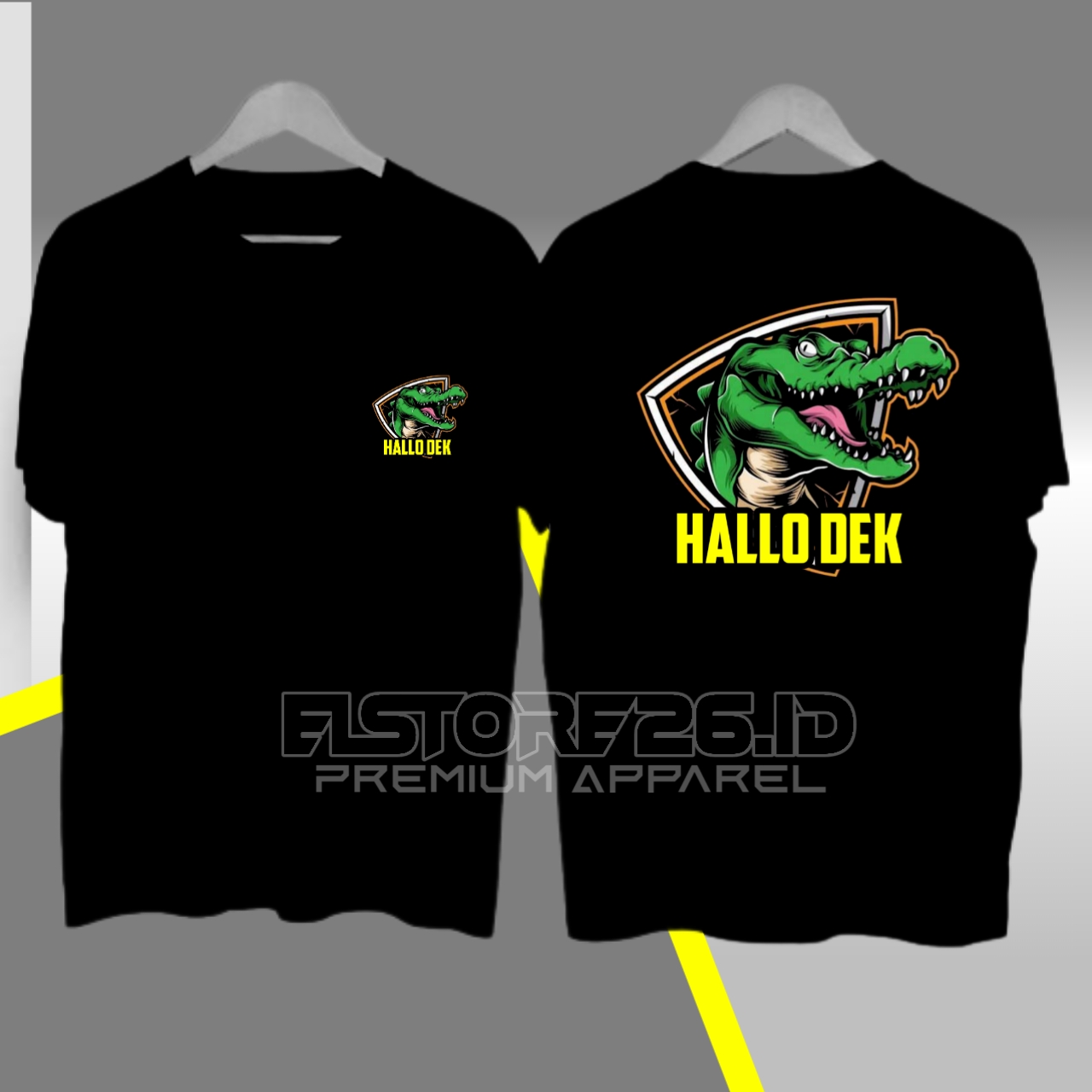 Tshirt Premium Kaos Distro HALLO DEK | buaya , Bisa tambah nama atau ...