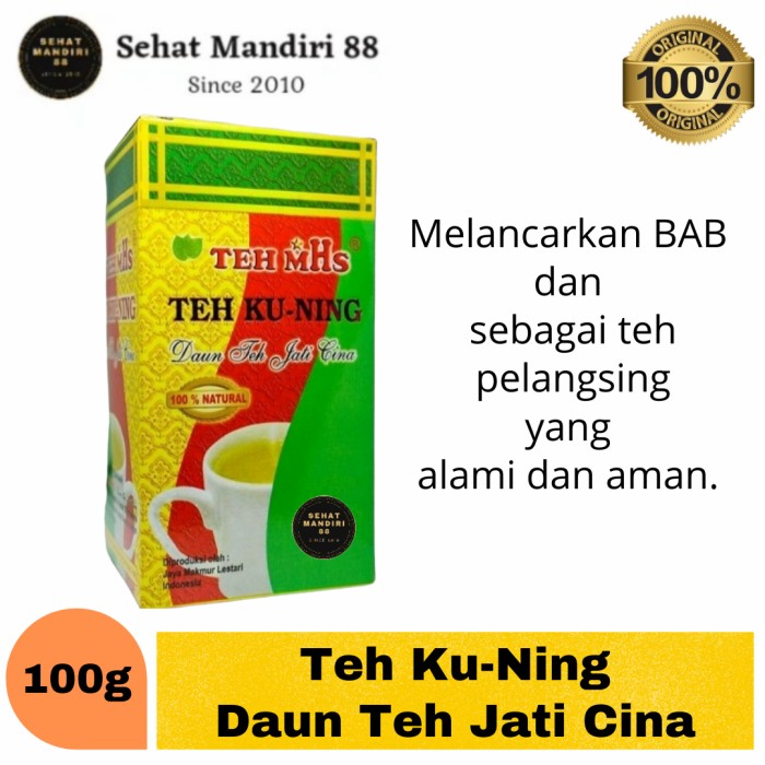 (ORI)Teh Kesehatan MHS Teh Kuning Daun Teh Jati Cina | Lazada Indonesia