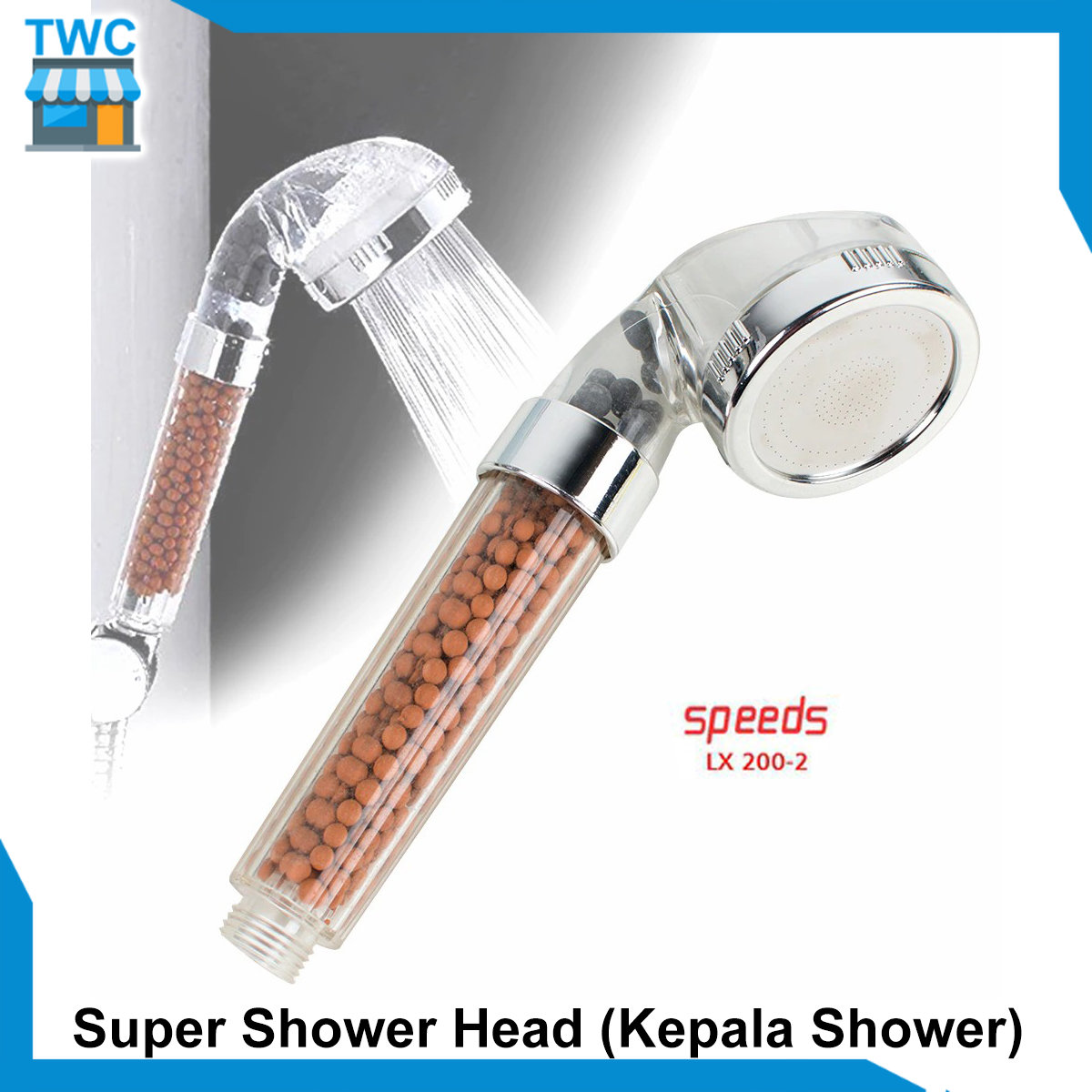 Kepala Shower Mandi Type 200-01 Super shower ion spa health crystal ...