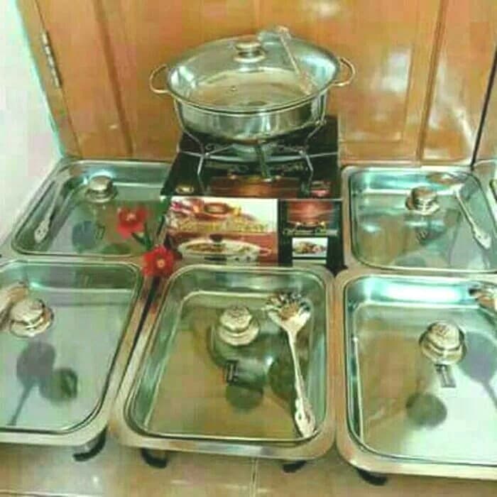 set prasmanan tempat makan prasmanan set full kaca isi 12 pcs | Lazada ...