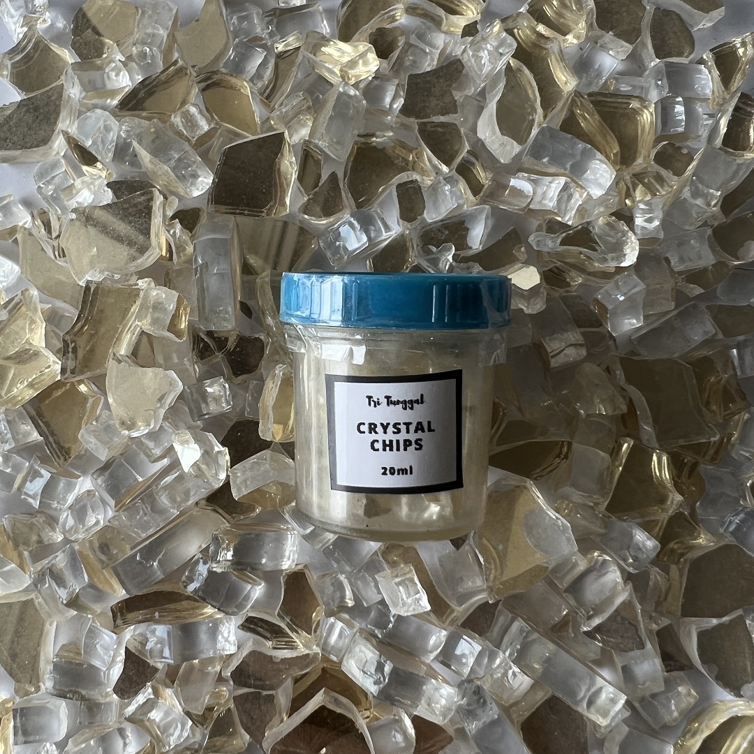 Batu Kristal Crystal Chips Gold Mirror Gelas Kaca Hiasan Kerajinan ...